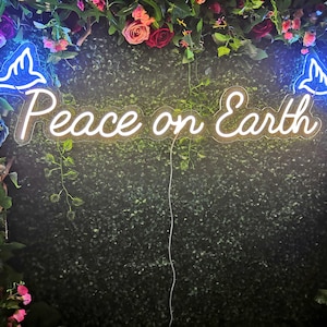 Peace on Earth Lighted Outdoor Sign - Etsy