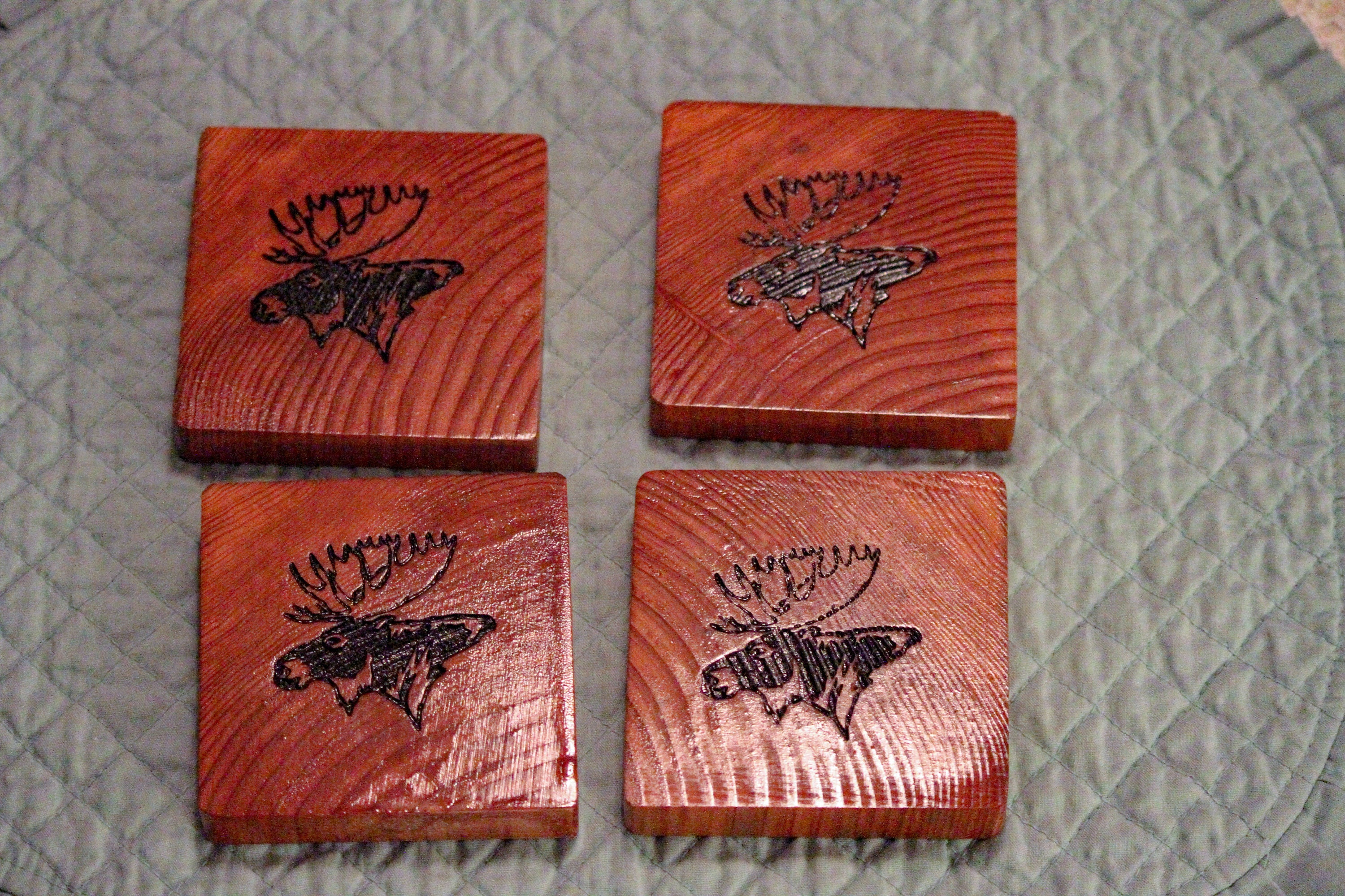 Four piece Wooden coaster set. redwood coasters small gifts - Etsy.de