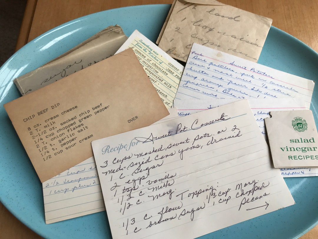 Used Vintage Recipe Cards With Hand Written Recipes - Etsy