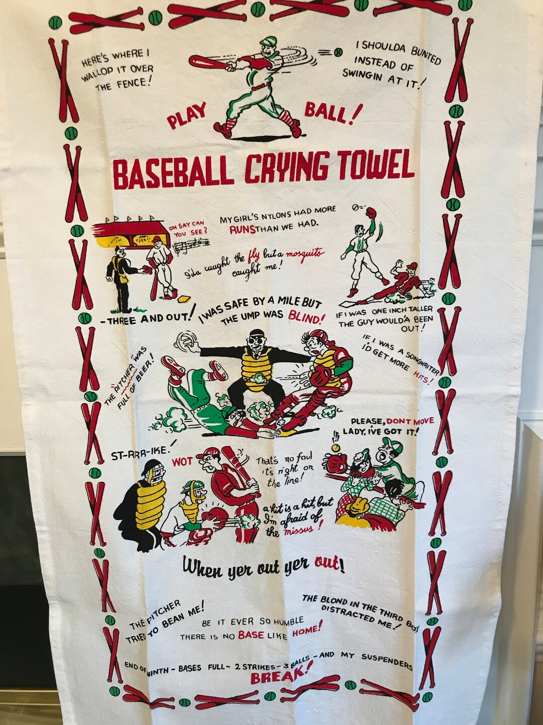 Baseball Crying Towel/tea Towel - Etsy