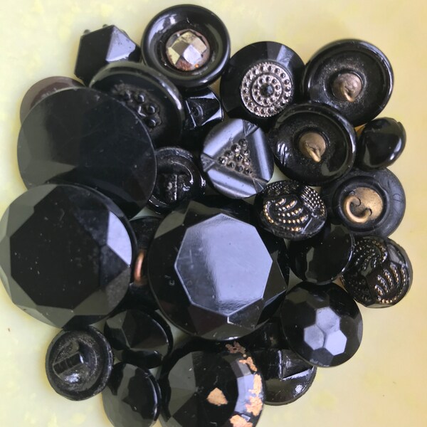 Antique Glass Buttons - Etsy