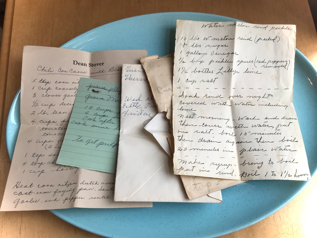 Used Vintage Recipe Cards With Hand Written Recipes - Etsy