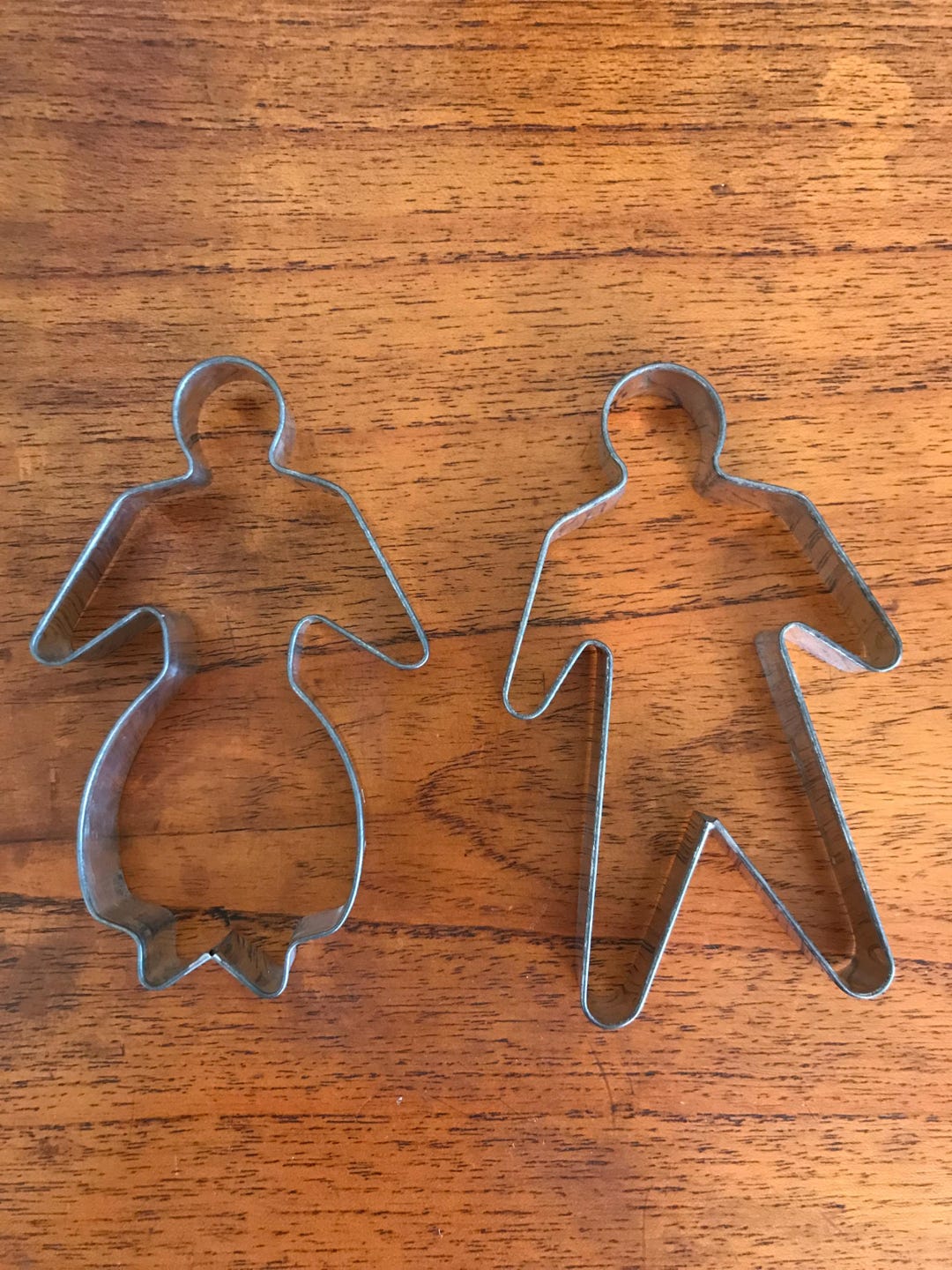 Metal Biscuit Cutters Vintage Cookie Gingerbread Man and Lady Made in ...