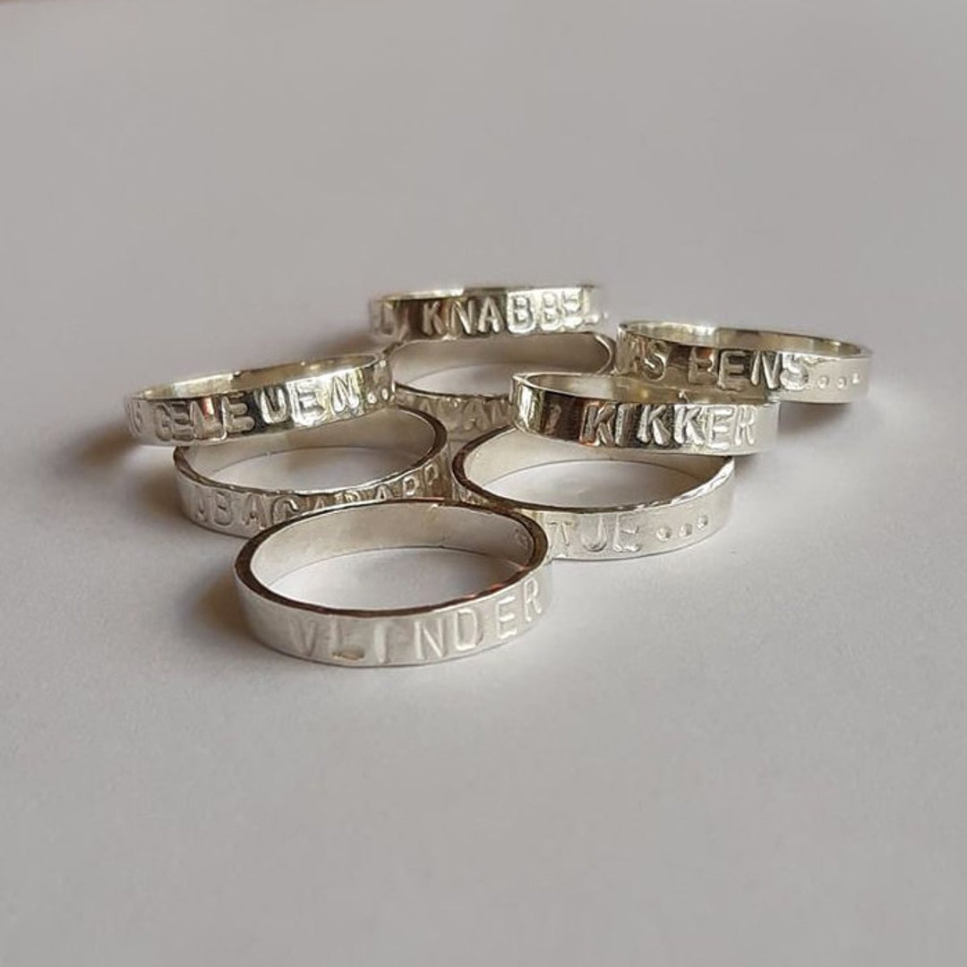 Silver Children's Rings With Text - Etsy