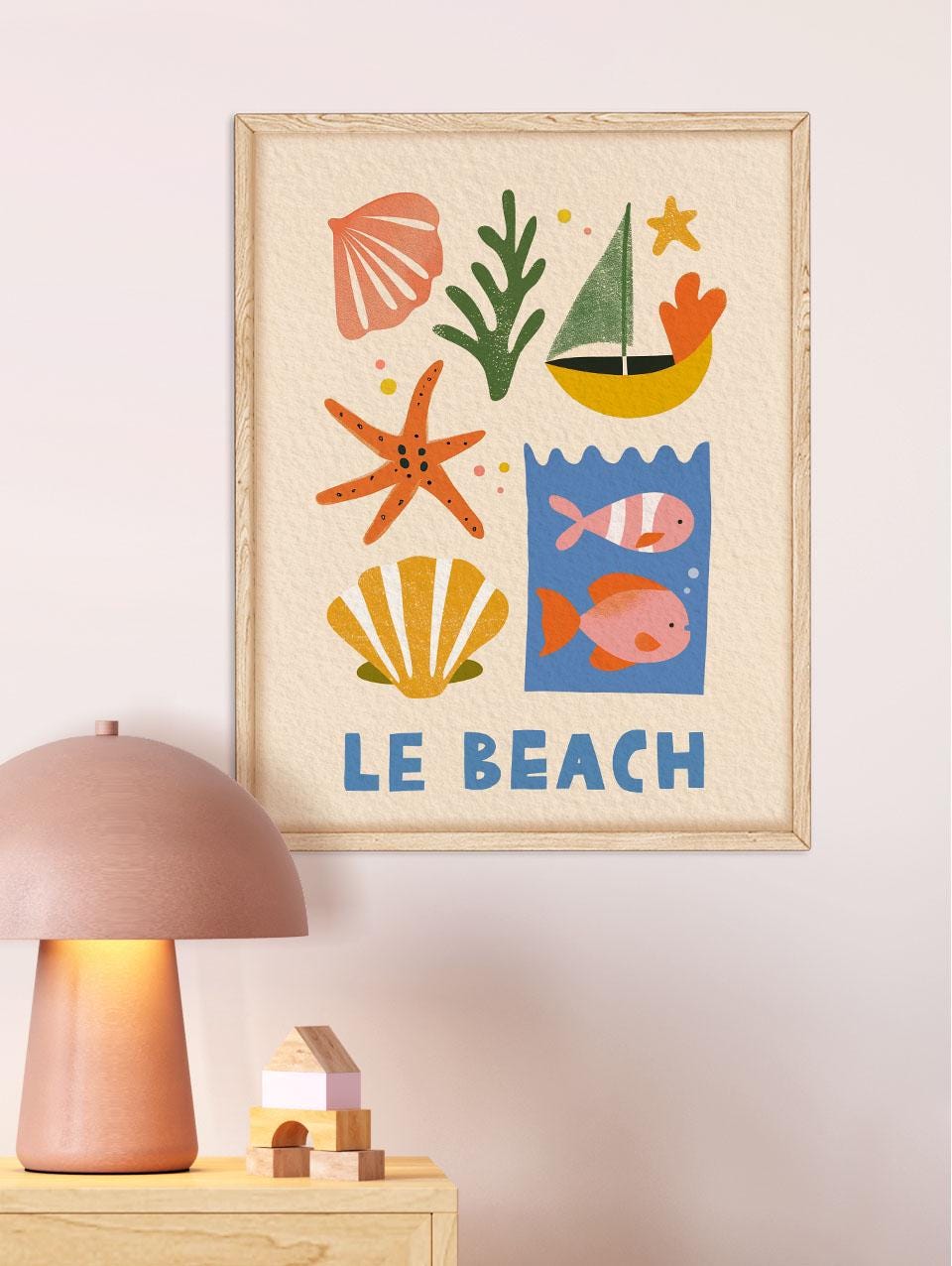Cute Beach Themed Digital Poster - Printable, Perfect for Nursery and ...
