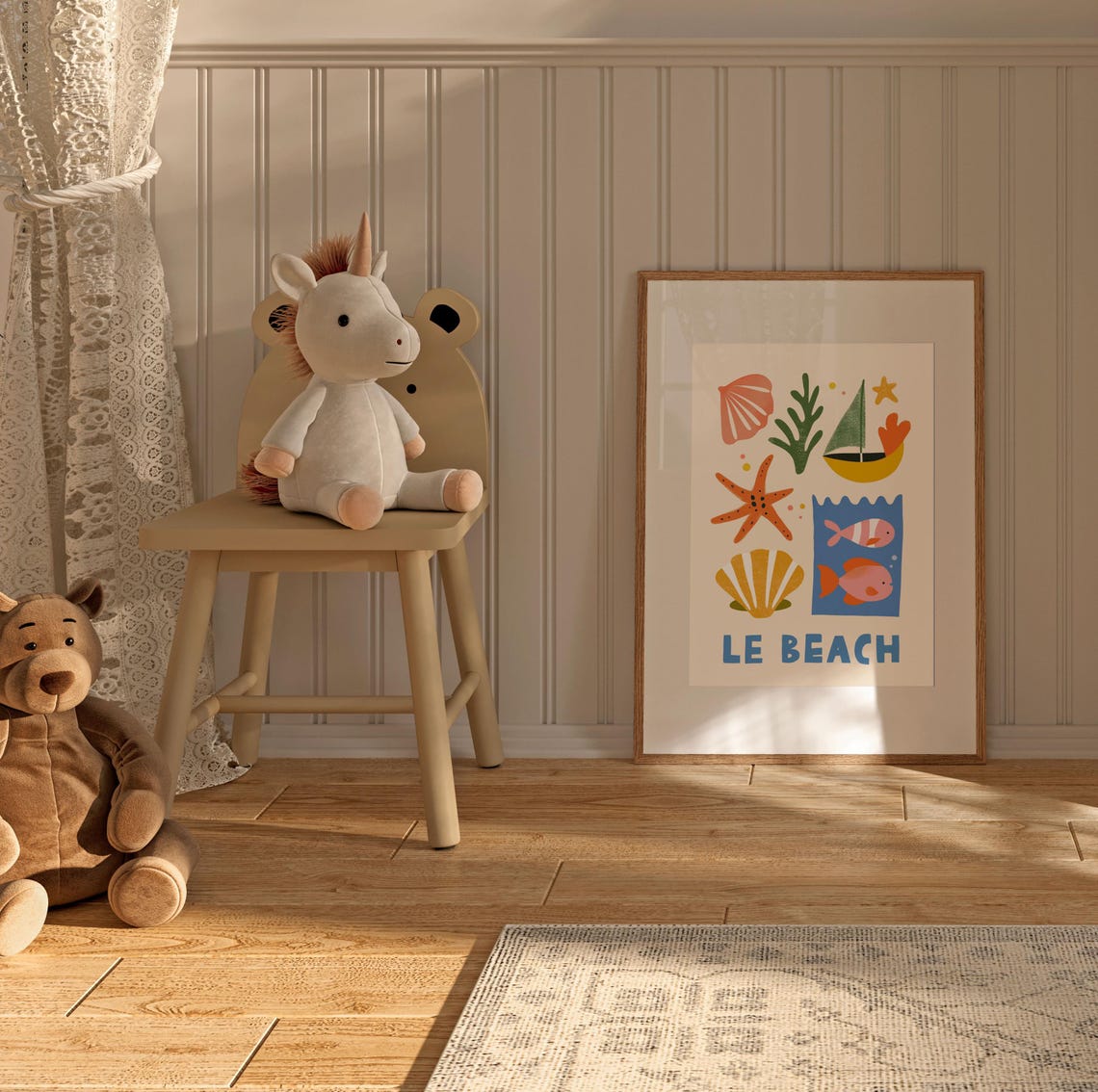 Cute Beach Themed Digital Poster - Printable, Perfect for Nursery and ...