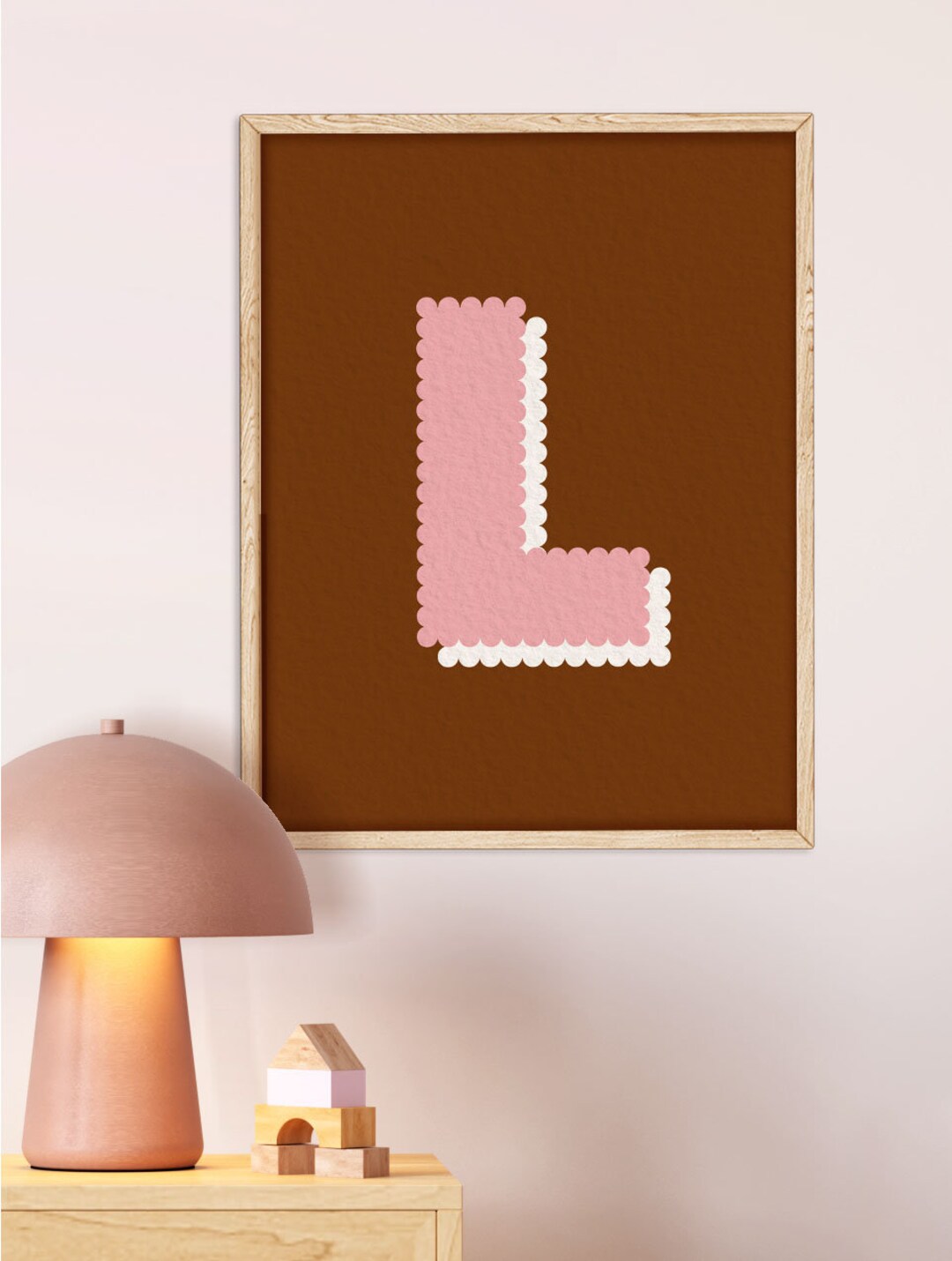 Personalised Scalloped Initial, Custom Ric Rac Letters Initials Poster ...