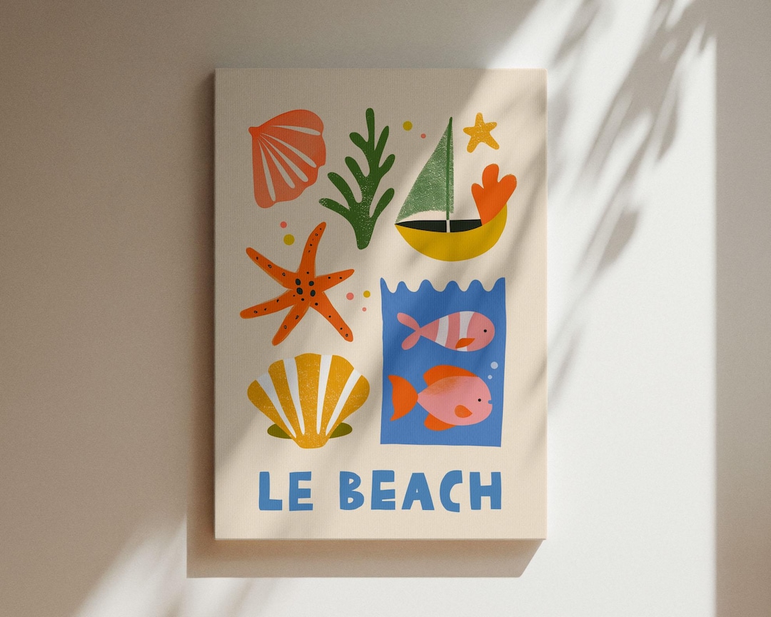 Cute Beach Themed Digital Poster - Printable, Perfect for Nursery and ...