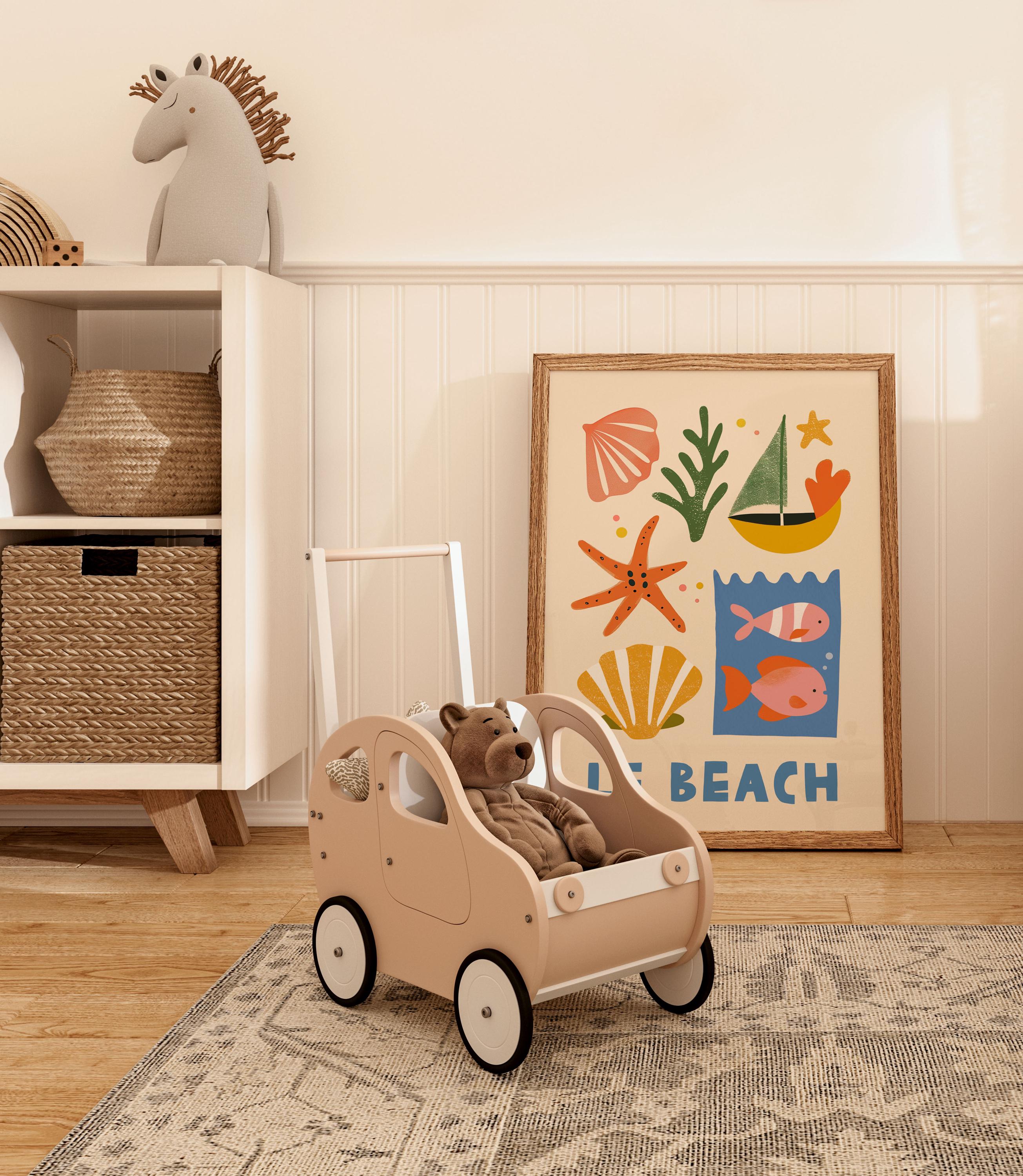 Cute Beach Themed Digital Poster - Printable, Perfect for Nursery and ...