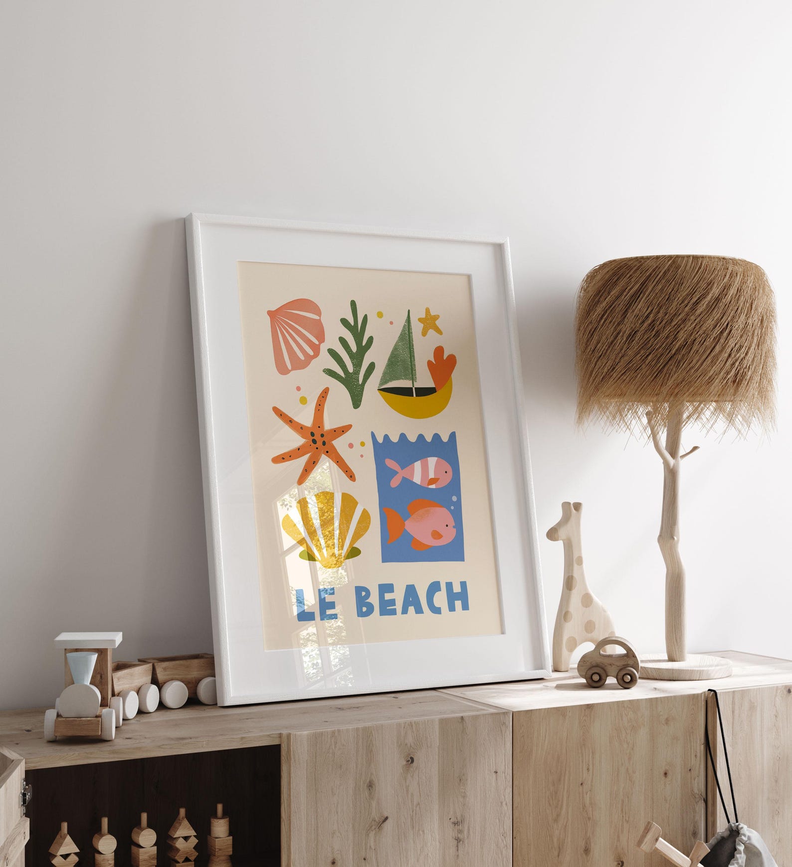 Cute Beach Themed Digital Poster - Printable, Perfect for Nursery and ...
