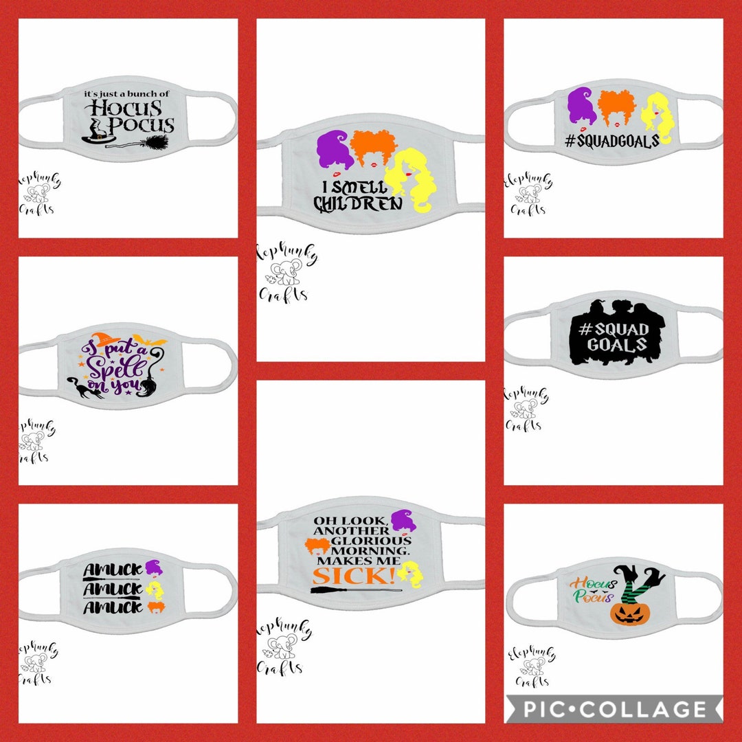 Hocus Pocus Face Masks Sanderson Sisters Multiple Options Fall Face ...