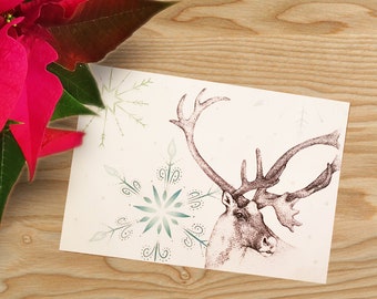 4 Mail a Reindeer Greeting Cards - Etsy