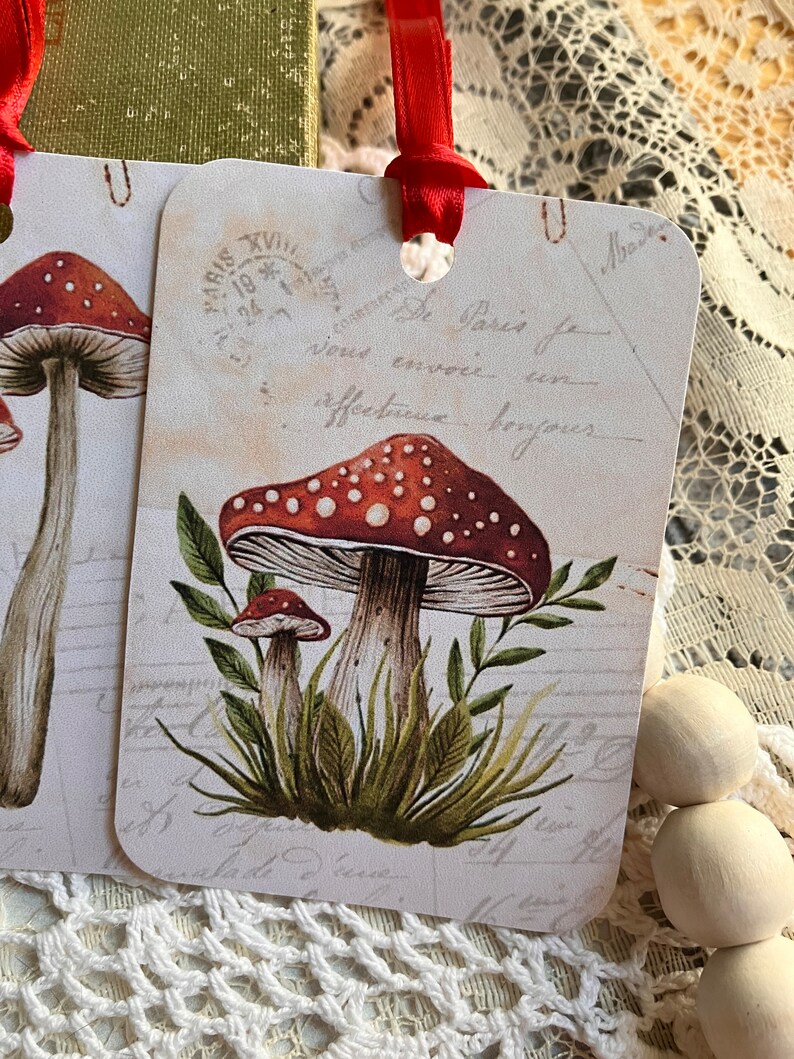 Cottagecore Mushroom Gift Tags, Party Favor Tags, Mushroom Baby Shower ...