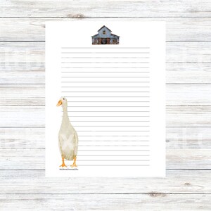Printable Duck Stationary, Watercolor Ducks, Farm Stationary, Letter ...