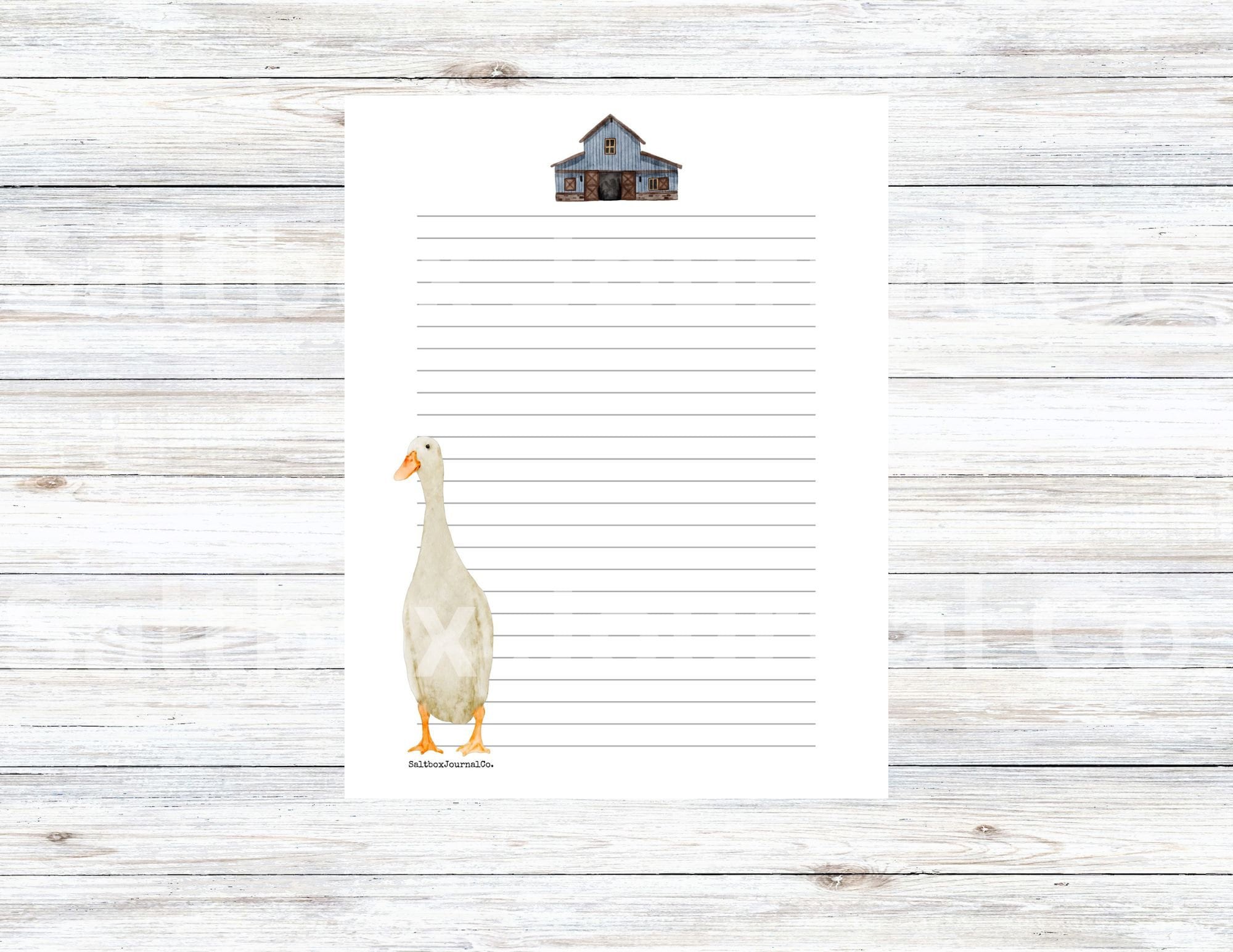Printable Duck Stationary, Watercolor Ducks, Farm Stationary, Letter ...