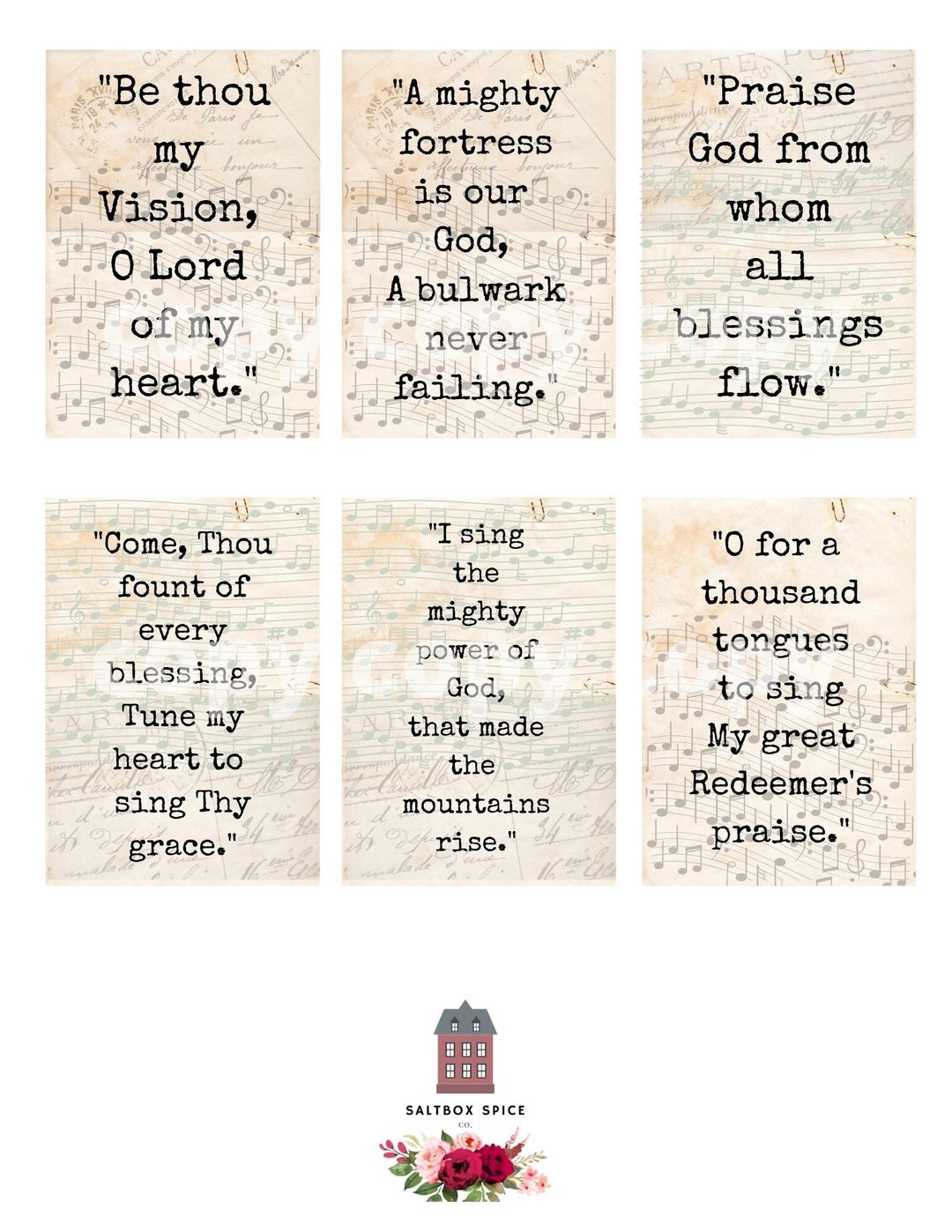 Hymn Quote Printable: ATC Digital Collage Sheet (digital Download ...