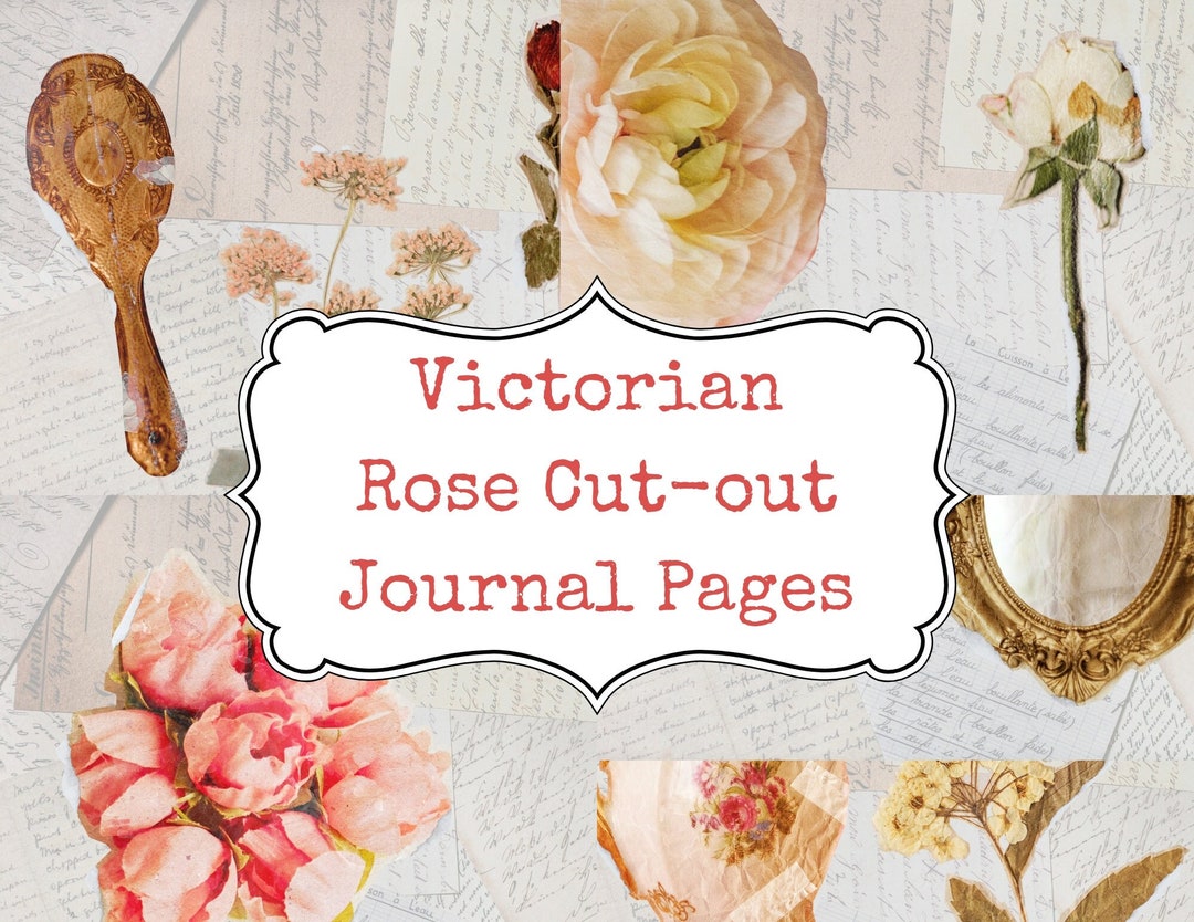 Digital Journal Pages Victorian Rose Paper Printable Junk - Etsy