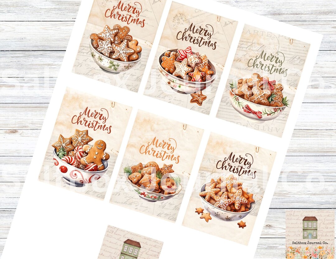 Christmas Cookies Gift Tags: Printable Holiday Hang Tags (digital ...