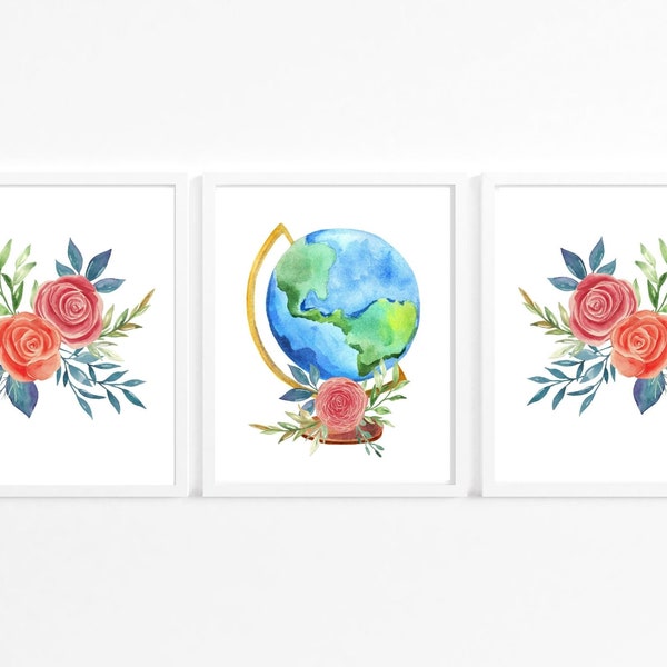 Globe Print - Etsy