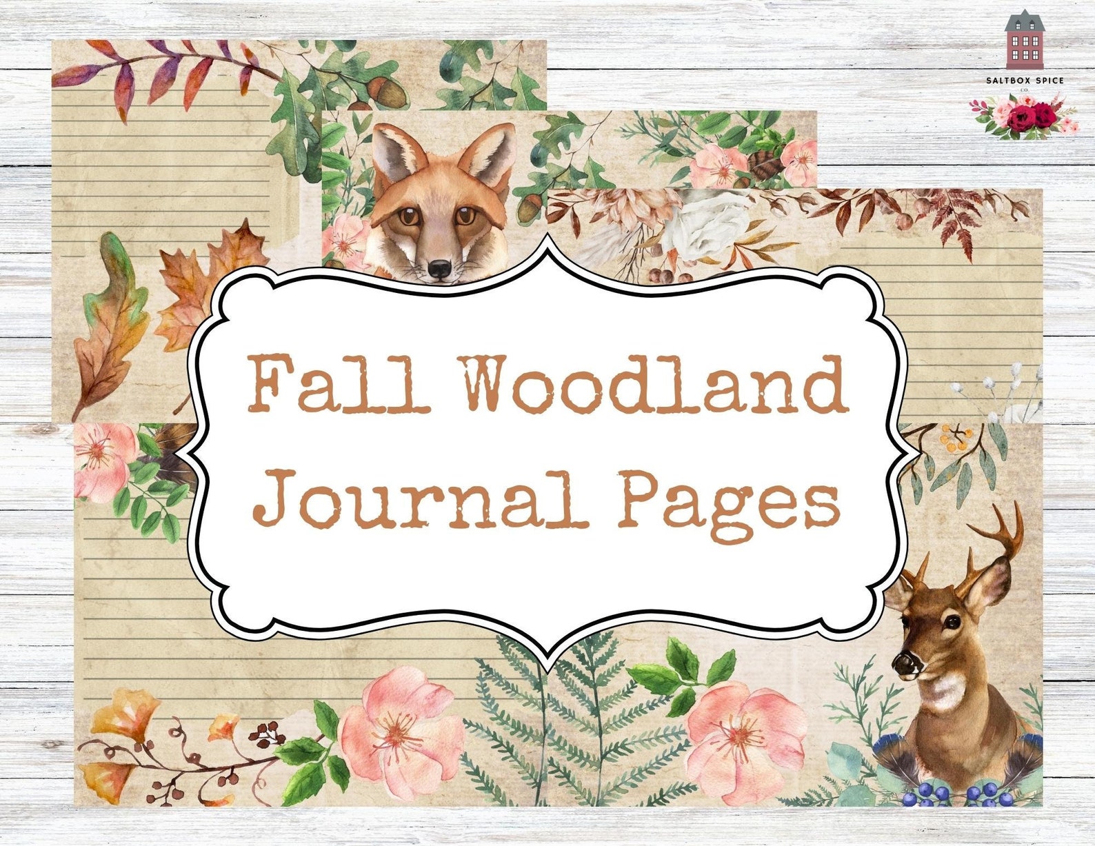 Fall Woodland Journal Pages, Woodland Animal Junk Journal, Digital Fall ...