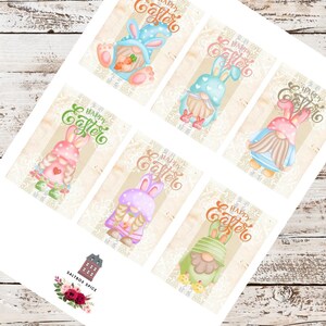Easter Gnome Tags, Printable Easter Tags, Party Favors, Gift Tags ...