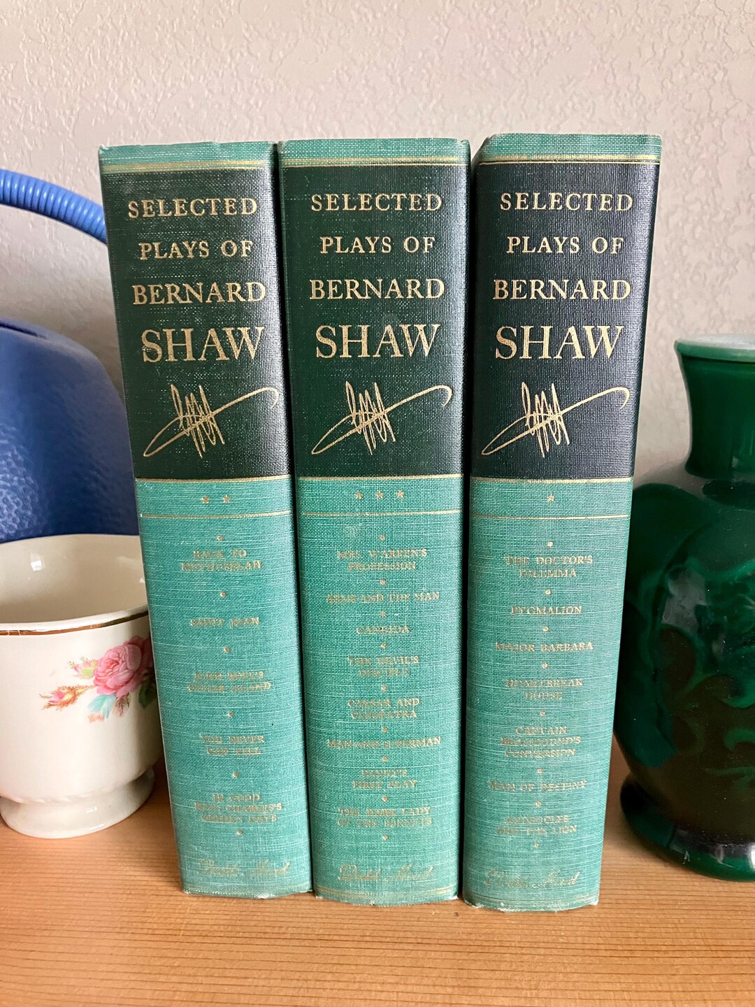 Vintage 1948, Lovely Green Book Stack, Selected Plays of Bernard Shaw ...