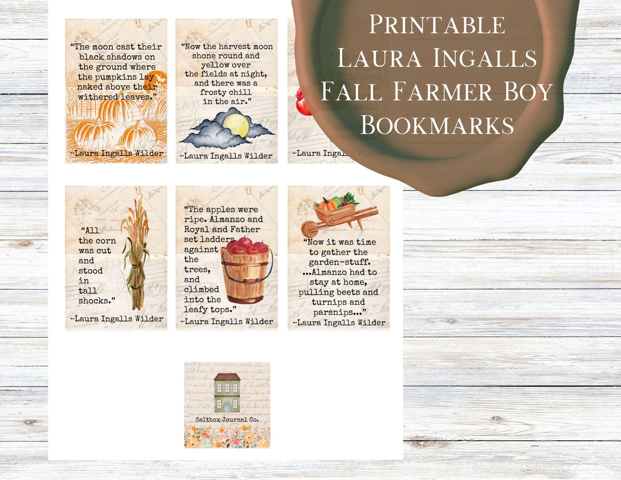 Printable Little House on the Prairie Bookmarks, Farmer Boy Quotes ...