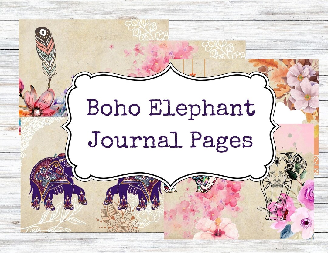 Elephant Junk Journal Printable, Elephant Ephemera, India Junk Journal ...