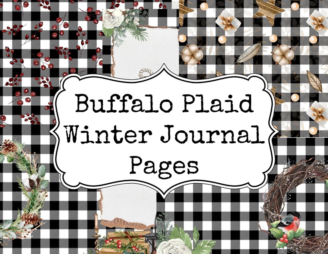 Buffalo Plaid Journal Pages, Winter Buffalo Junk Journal Pages, Cozy ...