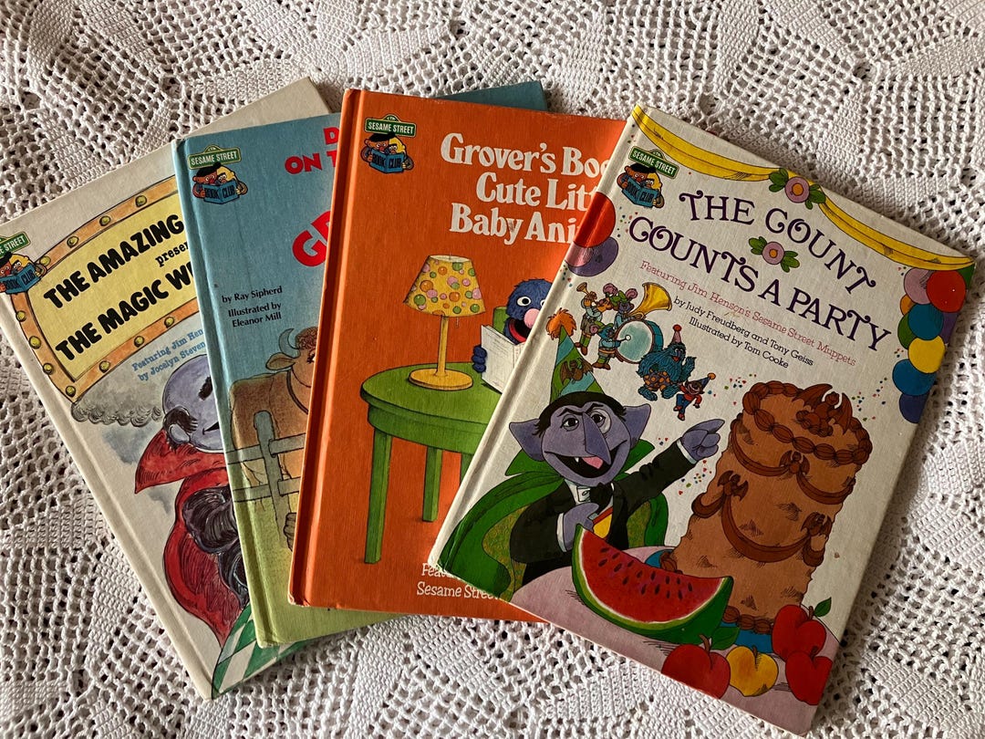 1980, Vintage Sesame Street Book Lot, the Count Counts a Party, Grover ...