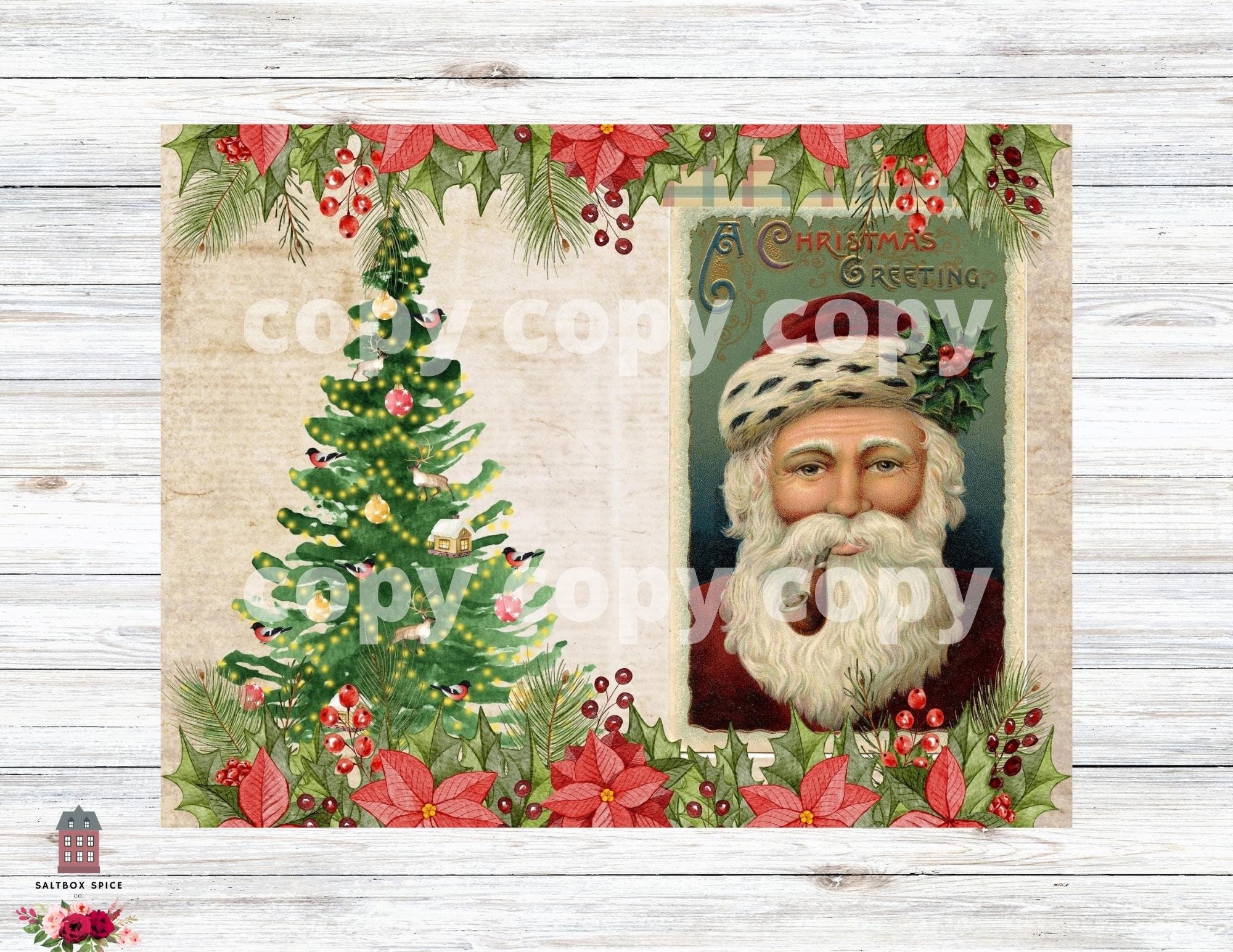 Victorian Santa Journal Pages, Christmas Junk Journal Printable ...