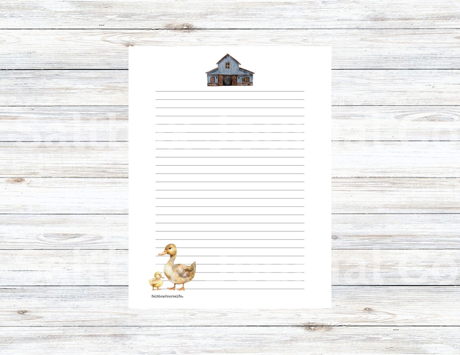 Printable Duck Stationary, Watercolor Ducks, Farm Stationary, Letter ...