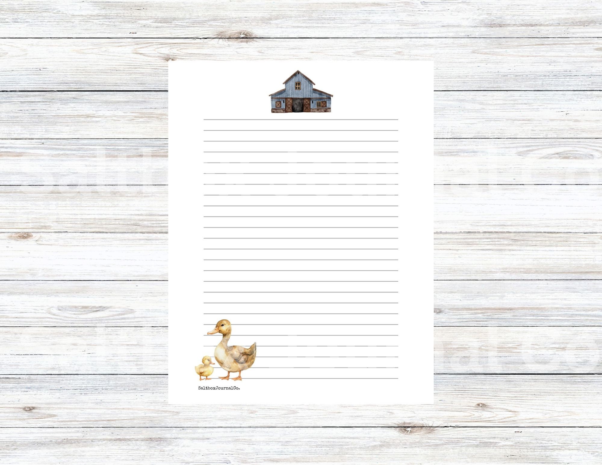Printable Duck Stationary, Watercolor Ducks, Farm Stationary, Letter ...