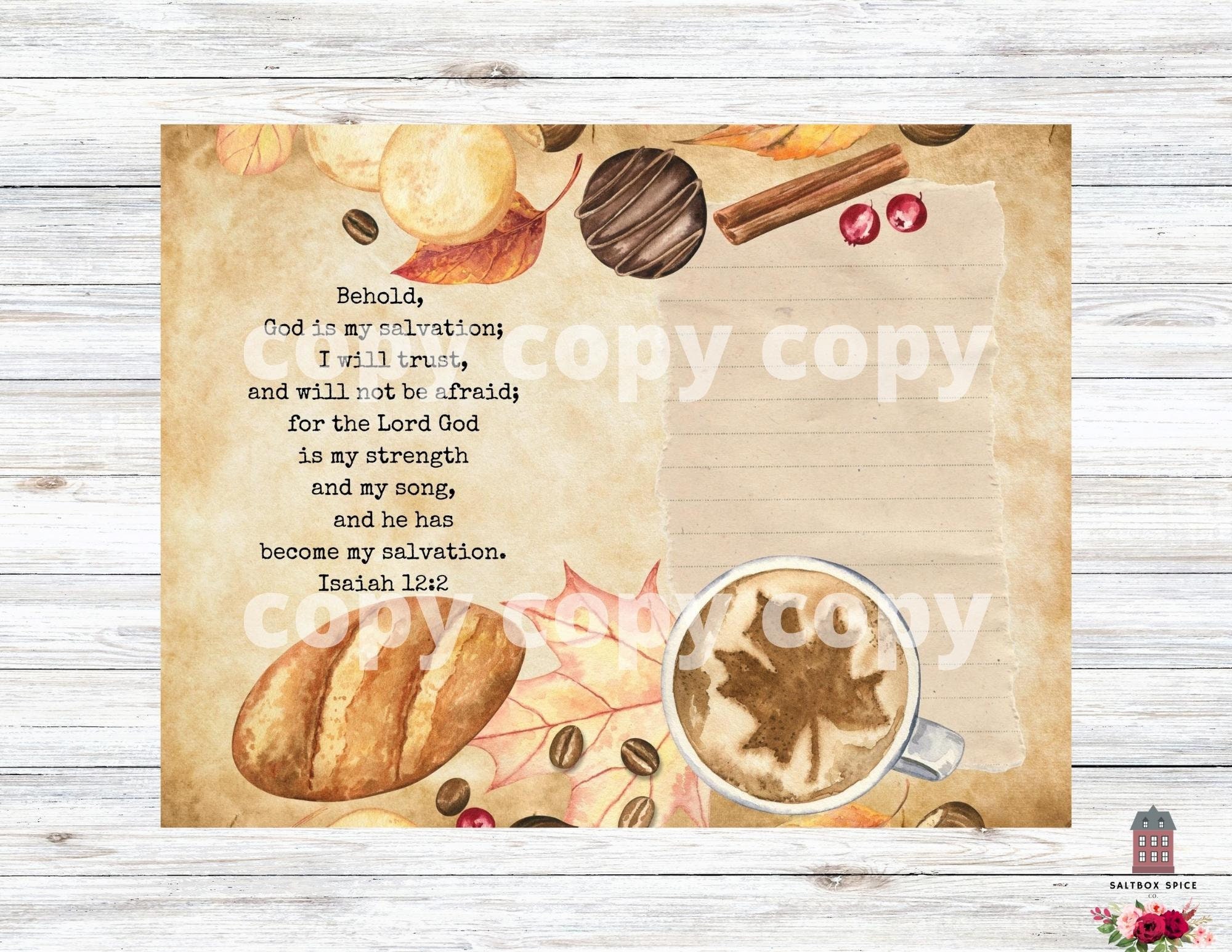 Fall Coffee and Scripture Journal Pages Christian Fall Junk - Etsy