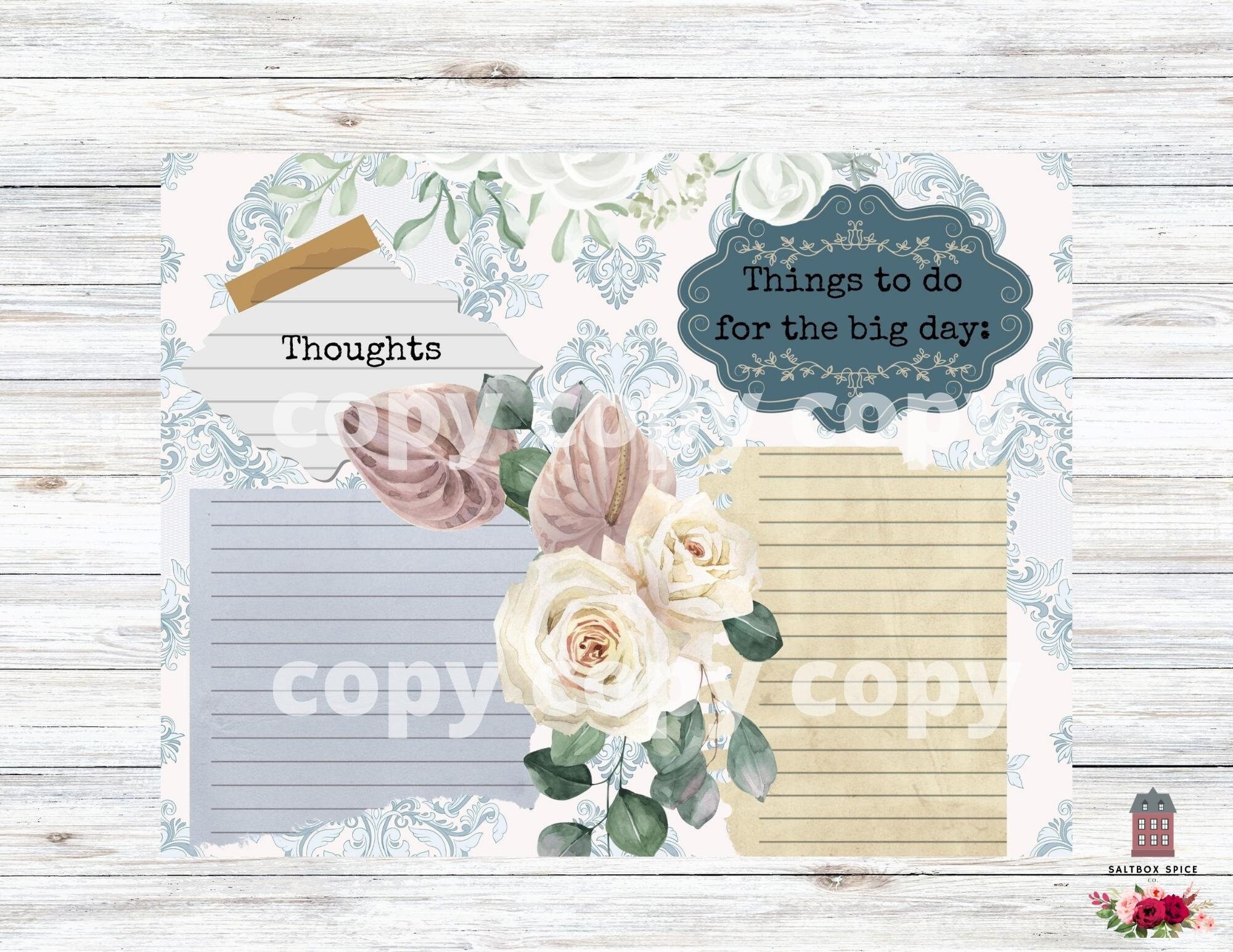 Engagement Journal Pages, Our Story Printable, Printable Wedding Junk ...