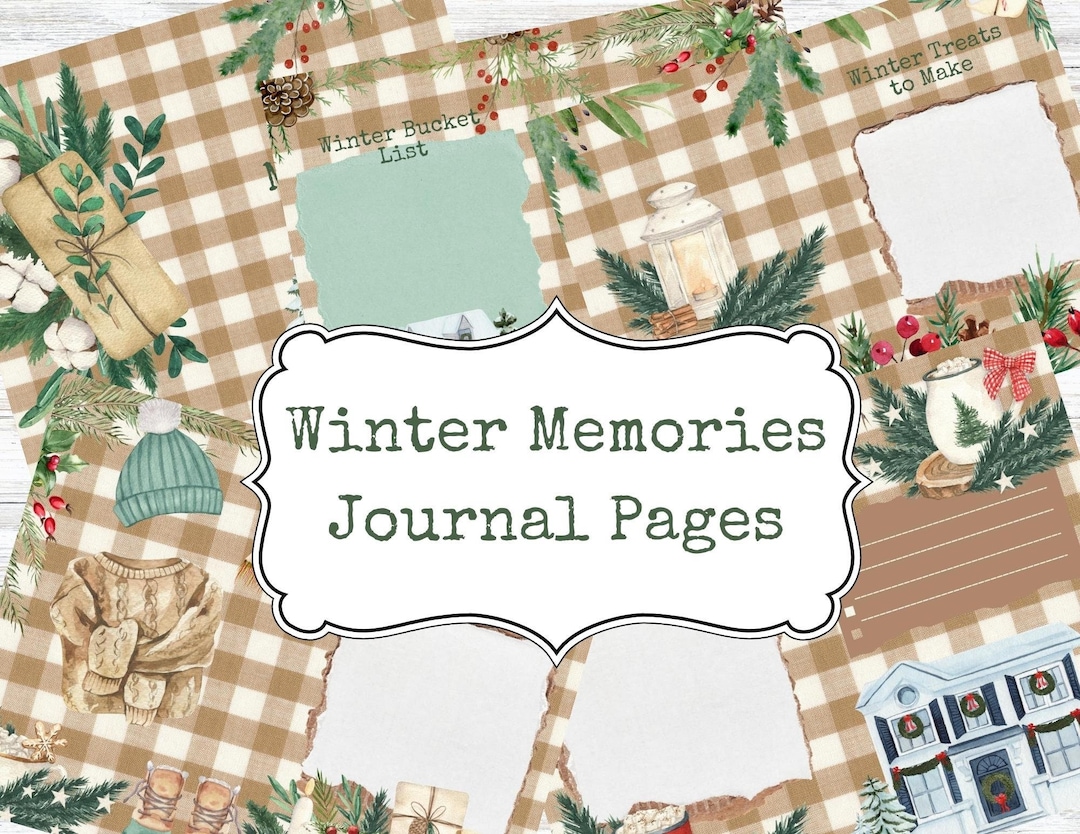 Winter Memories Journal Pages, Junk Journal Winter Pages, Printable ...