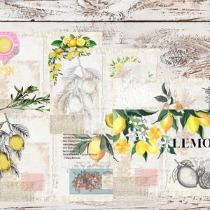 Lemon Junk Journal Pages, Vintage Lemon, Digital Junk Journal Kit ...