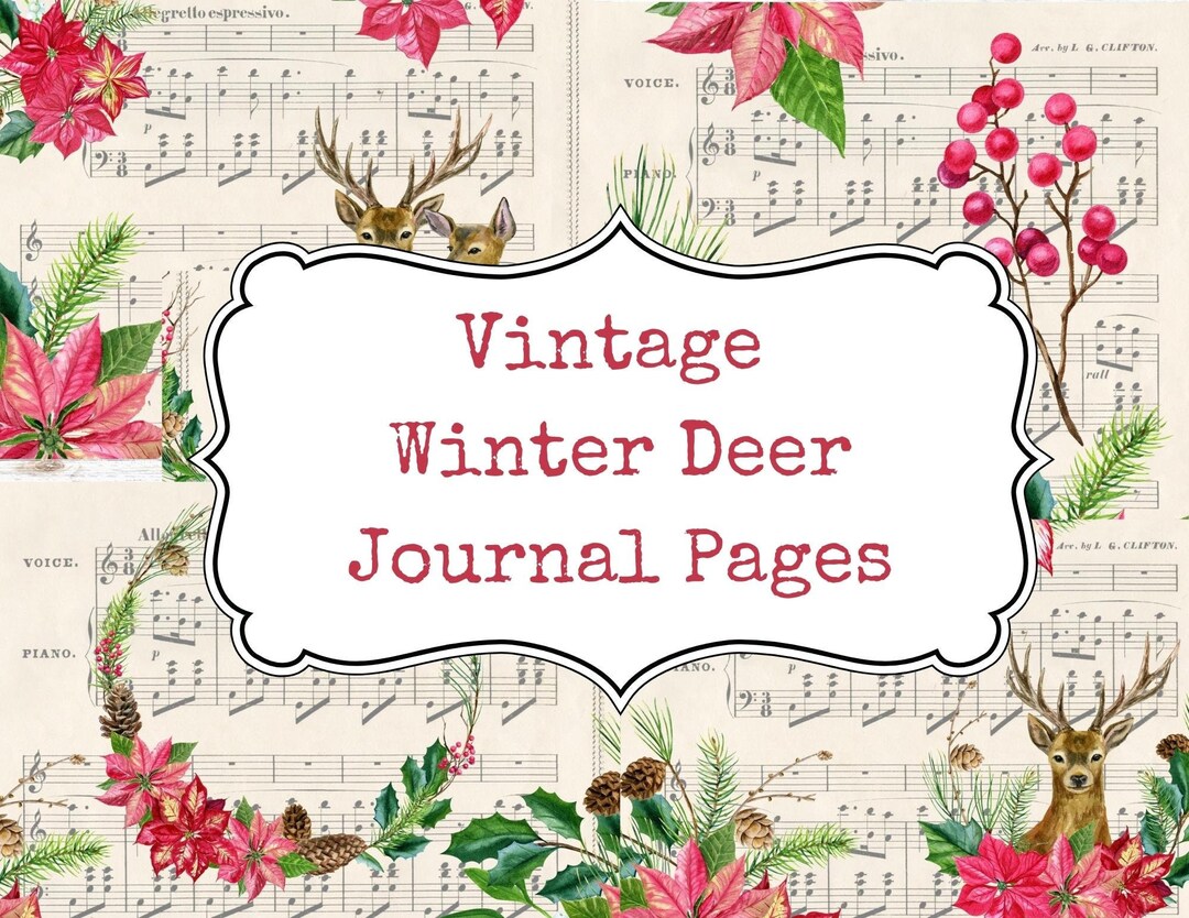 Christmas Sale, Winter Deer Journal Pages, Christmas Deer Pages ...