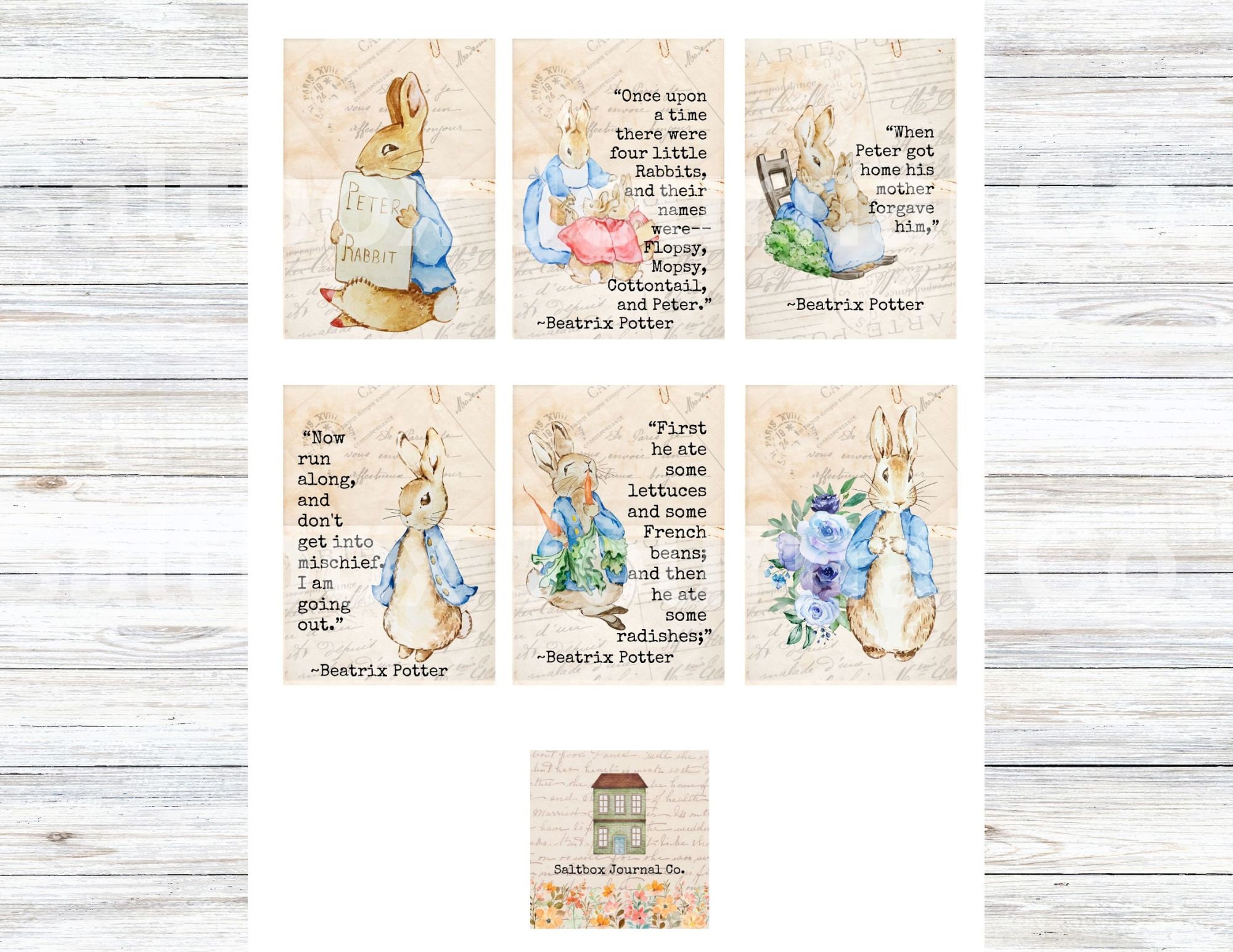 Printable Peter Rabbit Bookmarks, Beatrix Potter Gift Tags (digital ...
