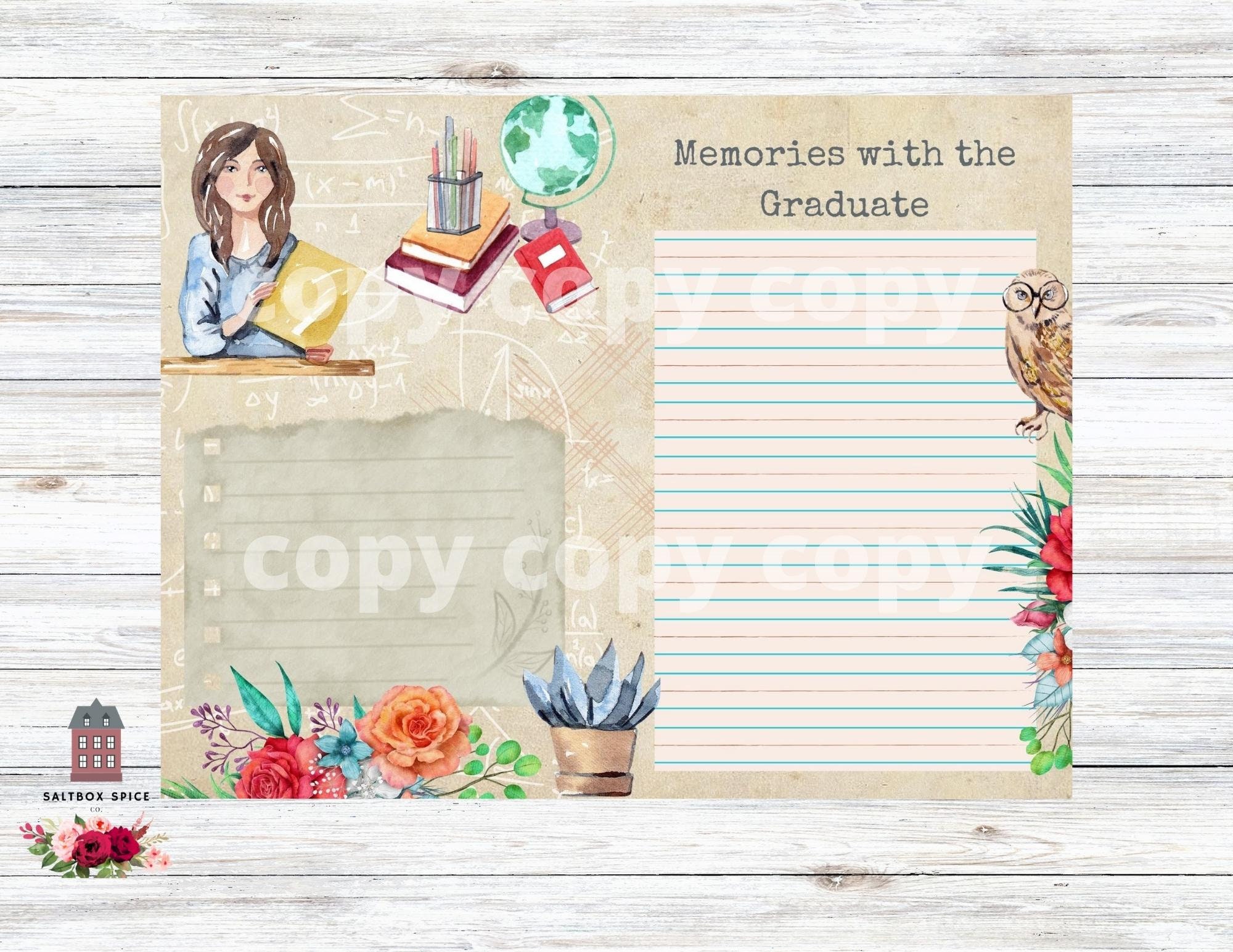 Printable Graduation Journal, Graduation Junk Journal Pages, Girls ...