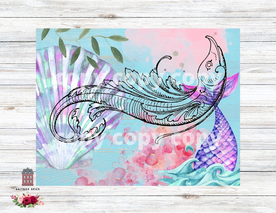 Whimsical Ocean Journal Pages, Mermaid Nautical Sea Junk Journal ...