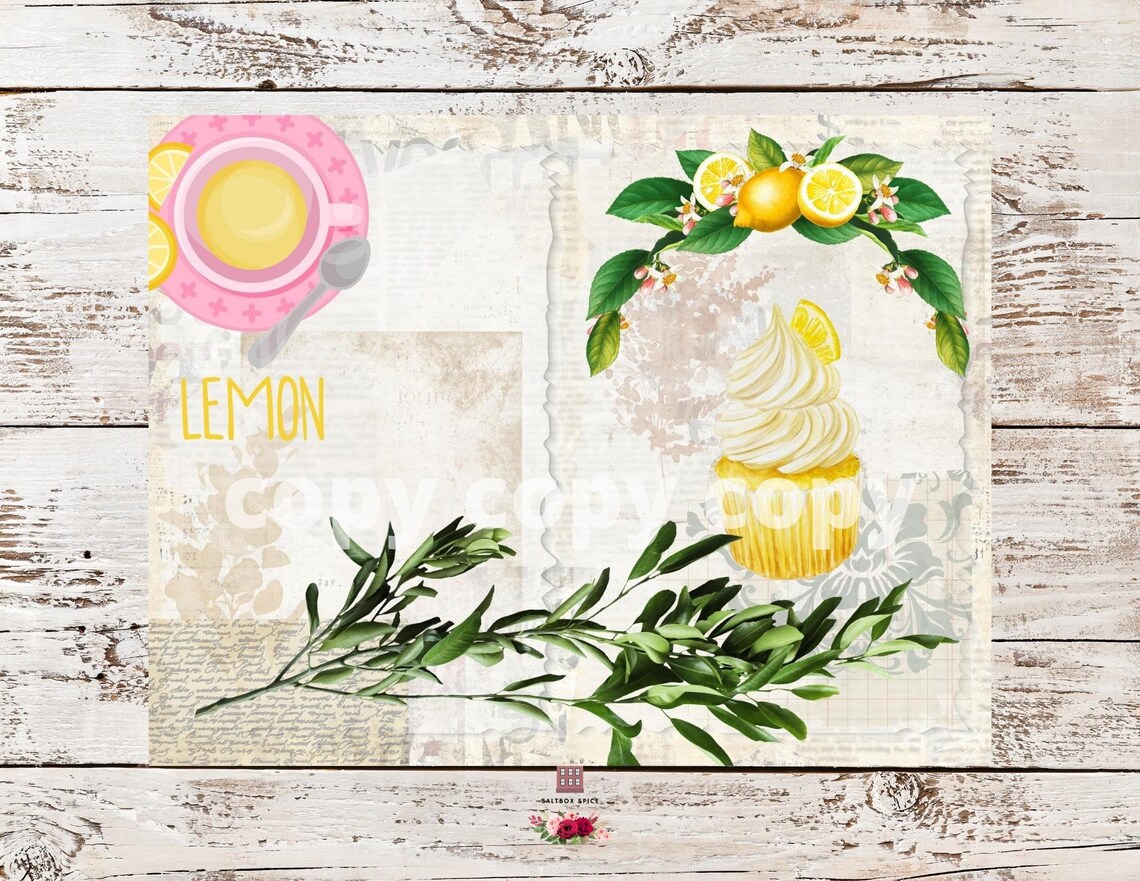 Lemon Junk Journal Pages, Vintage Lemon, Digital Junk Journal Kit ...
