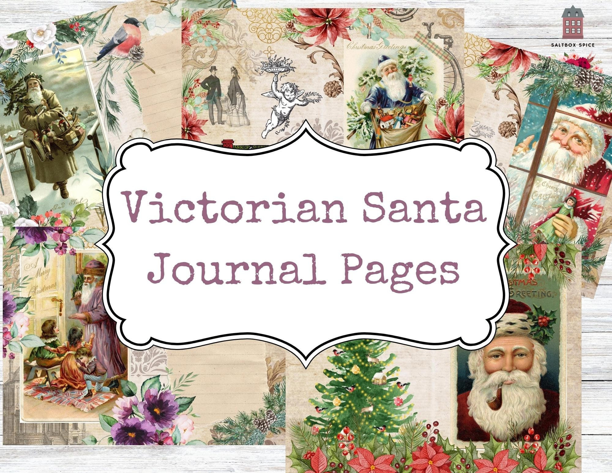 Victorian Santa Journal Pages, Christmas Junk Journal Printable ...