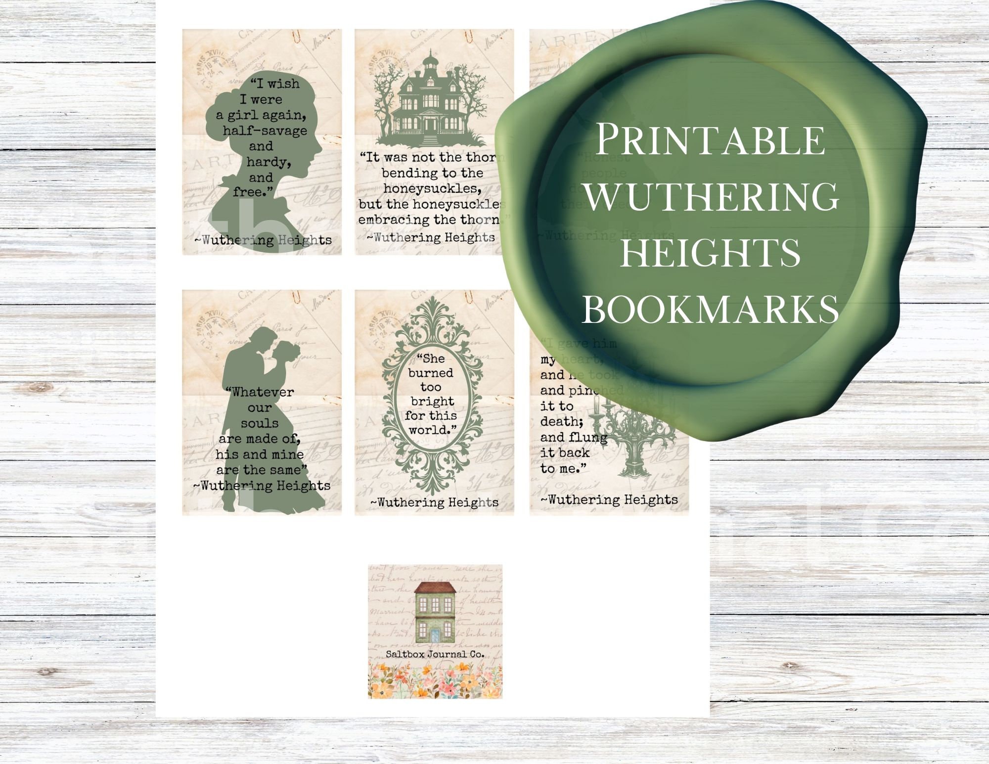 Wuthering Heights Bookmarks: Emily Bronte Quotes (digital Download) - Etsy