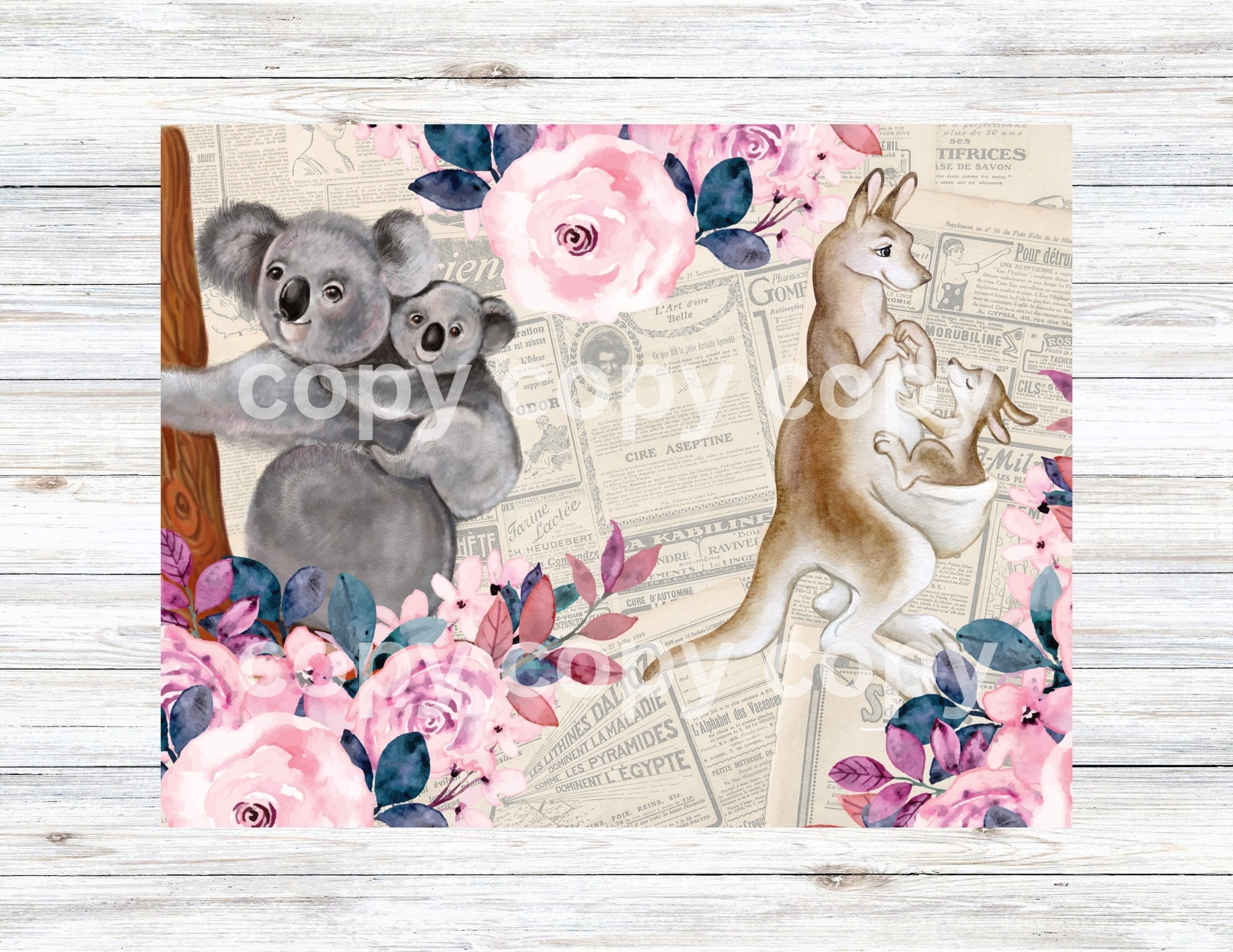 Wild Animal Journal Pages Animal Mother and Baby Pages Junk - Etsy