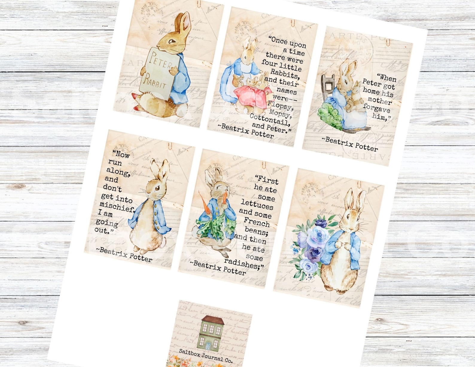 Printable Peter Rabbit Bookmarks, Beatrix Potter Gift Tags (digital ...