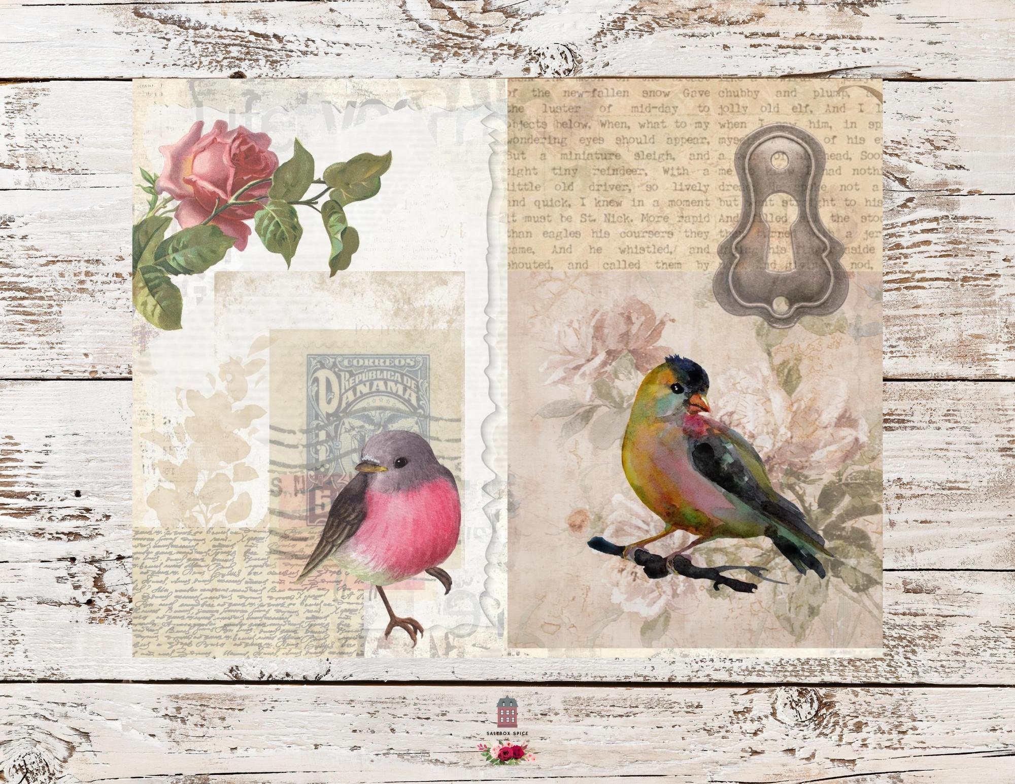 Vintage Bird Junk Journal Pages Printable Bird Journal Pages - Etsy