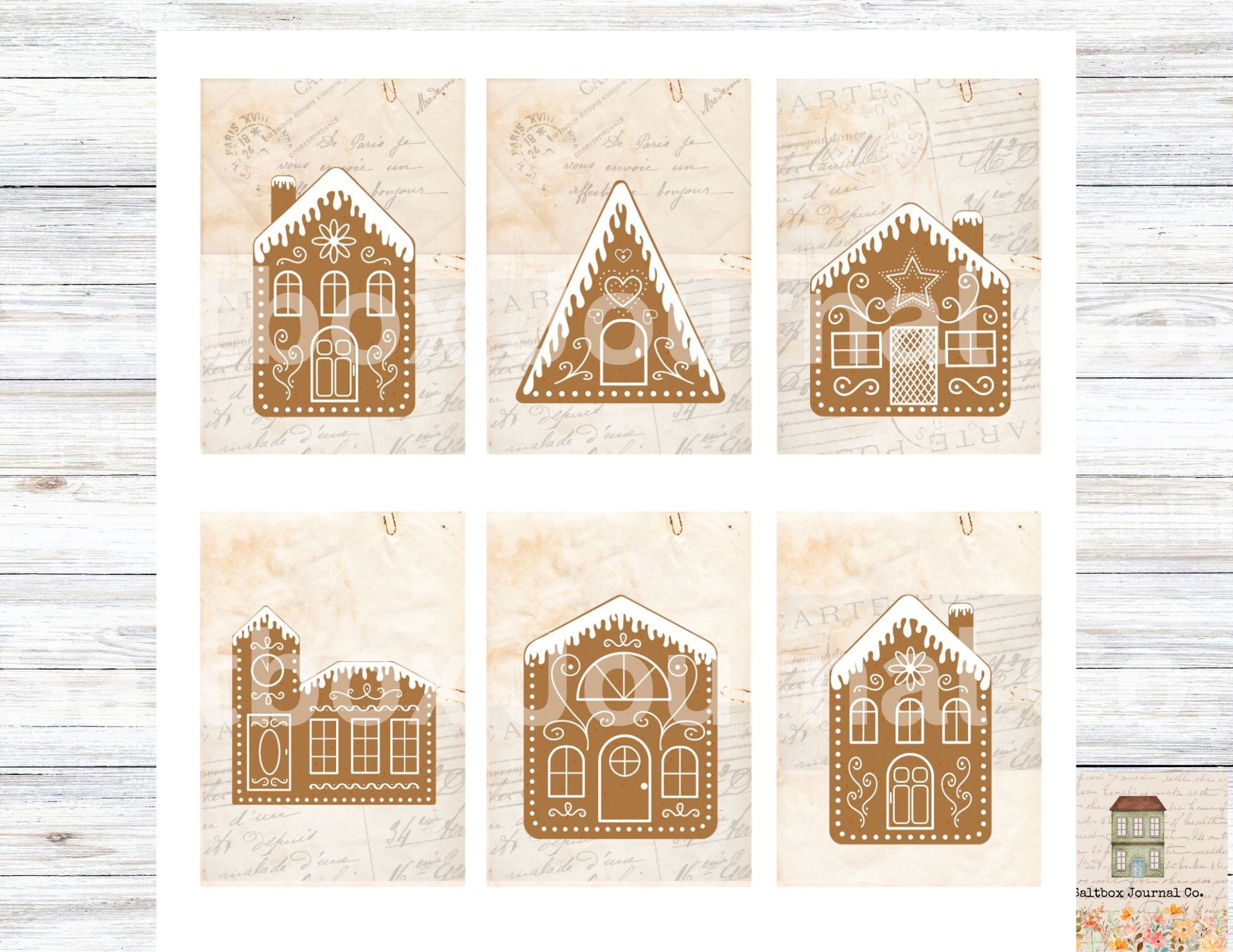 Gingerbread House Gift Tags: Printable Christmas Hang Tags (digital ...