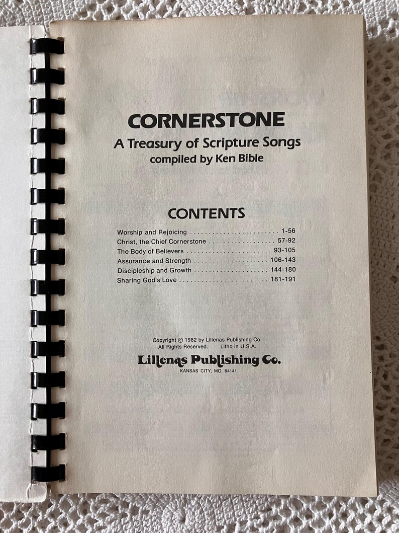 Vintage 1982 Cornerstone Hymn Book: Scripture Songs, Junk Journal ...