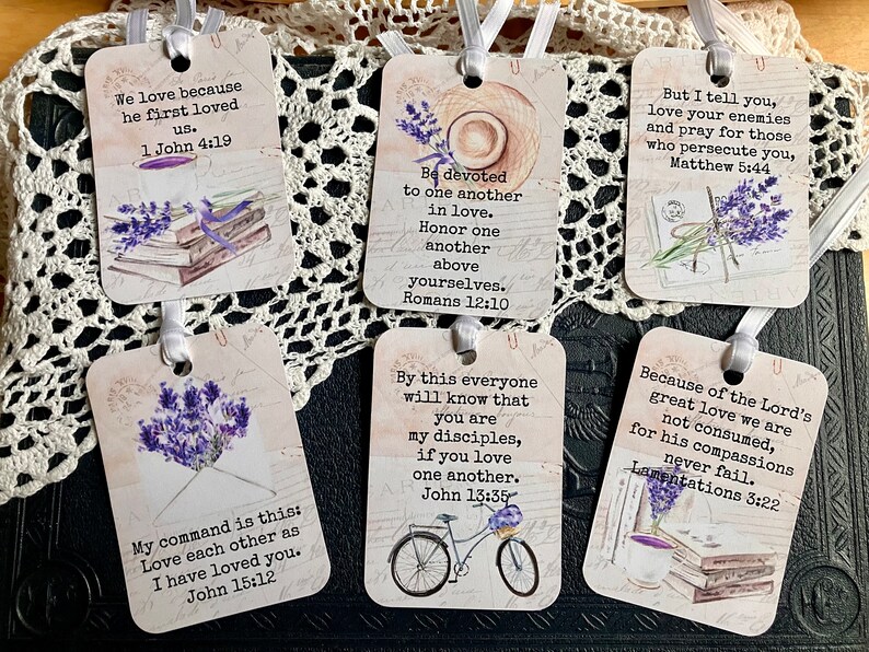 Lavender Scripture Cards, Scripture Hang Tags, Scripture Gift Tags ...